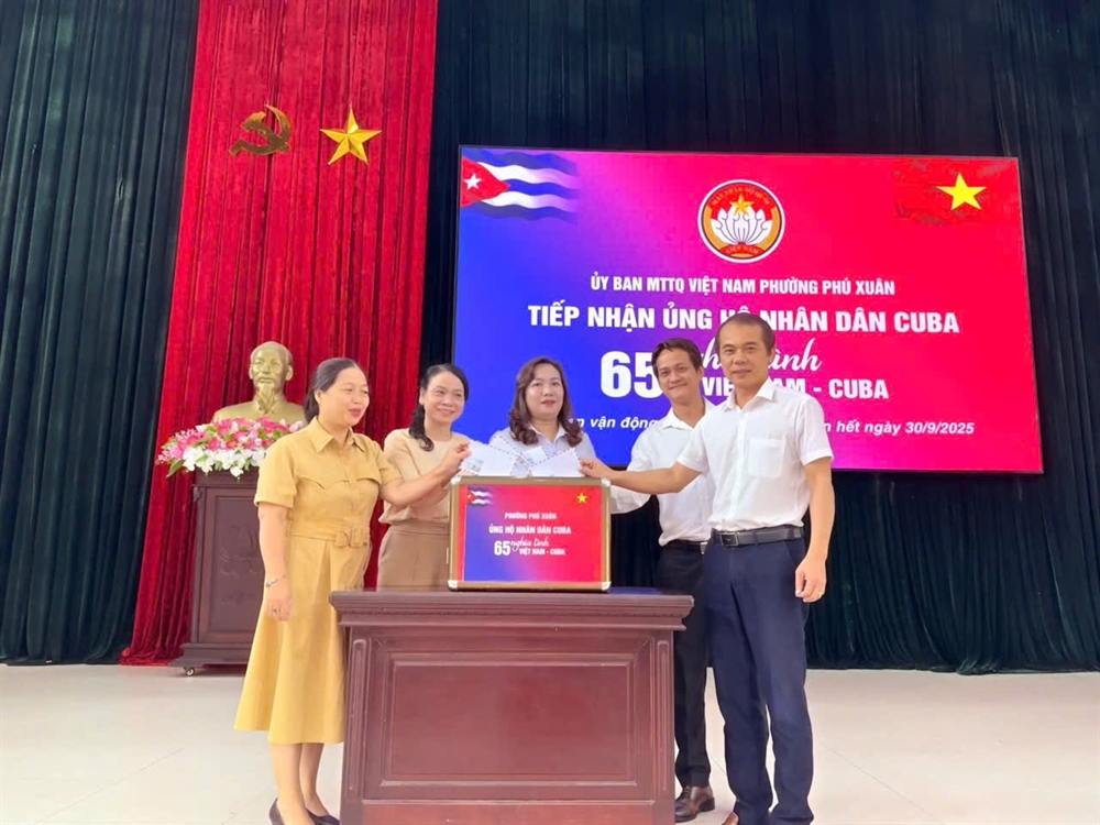 Phường Phú Xuân hưởng ứng lời kêu gọi ủng hộ nhân dân cuba